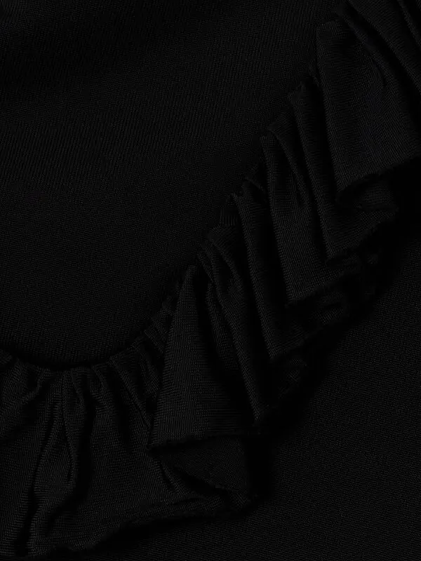 JIL SANDER Crepe Blouse With Ruffle Trim