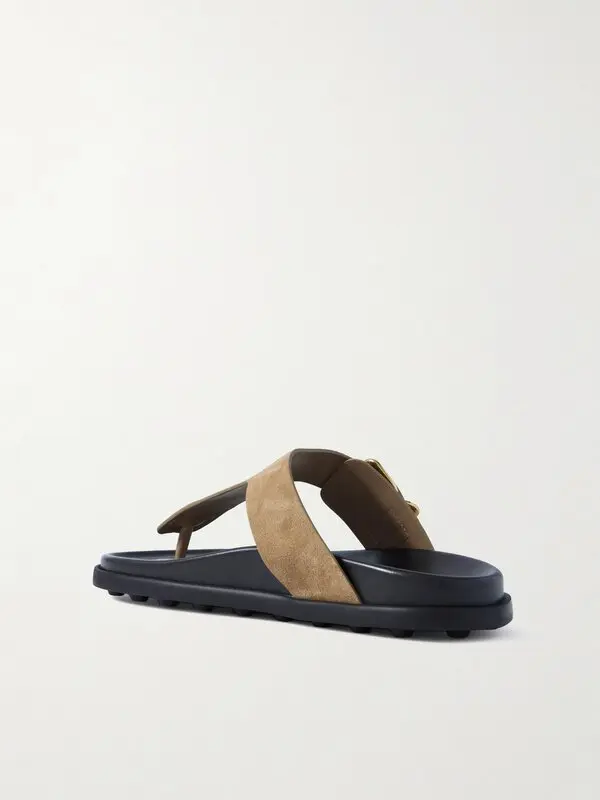 TOD'S Suede Sandals With Gold-tone Buckle