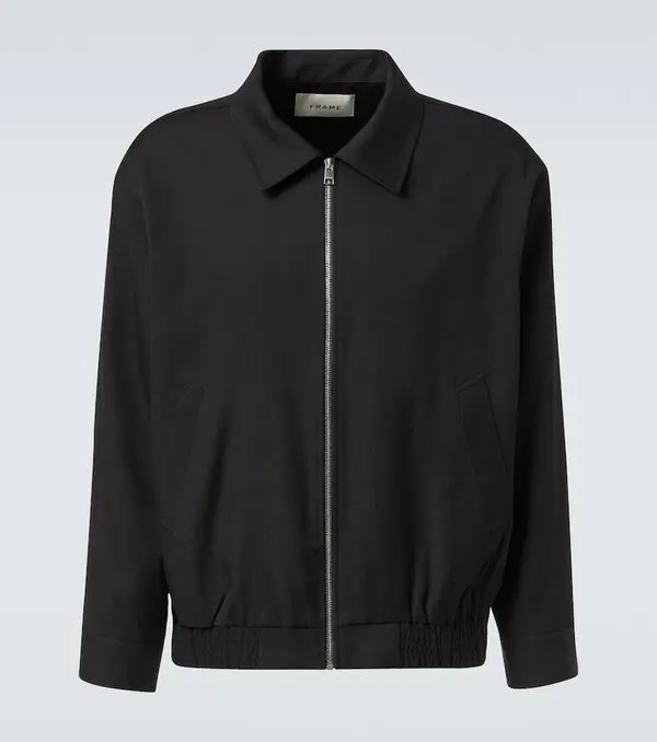 FRAME Wool Blouson Jacket - Black