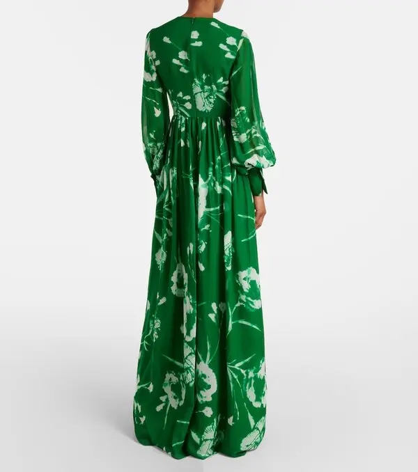 Erdem Floral Silk Voile Gown