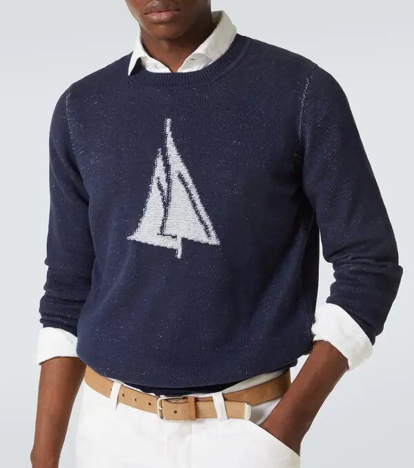 Brunello Cucinelli Intarsia Cotton Sweater