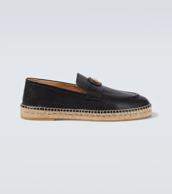 Valentino Garavani Vlogo Leather Espadrilles - Black