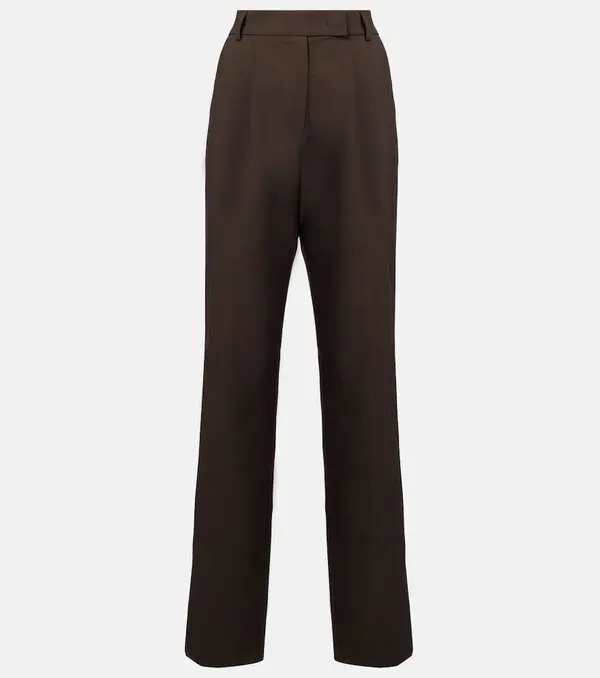 THE FRANKIE SHOP Bea High-rise Straight Leg Trousers - Brown