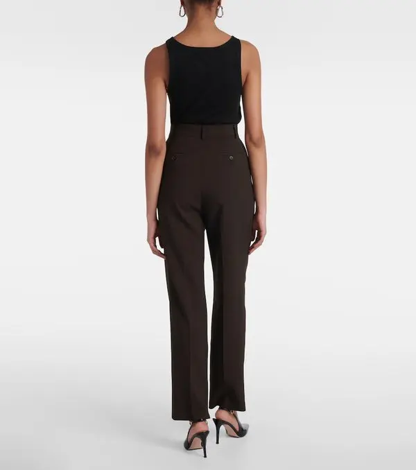 THE FRANKIE SHOP Bea High-rise Straight Leg Trousers - Brown