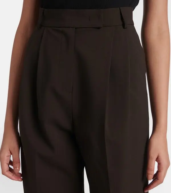 THE FRANKIE SHOP Bea High-rise Straight Leg Trousers - Brown