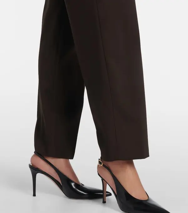 THE FRANKIE SHOP Bea High-rise Straight Leg Trousers - Brown