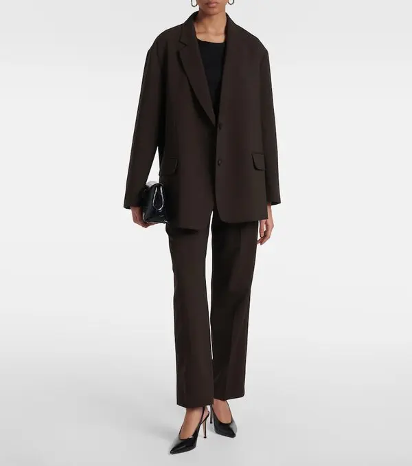 THE FRANKIE SHOP Bea High-rise Straight Leg Trousers - Brown