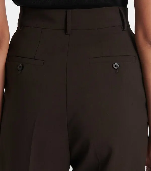THE FRANKIE SHOP Bea High-rise Straight Leg Trousers - Brown