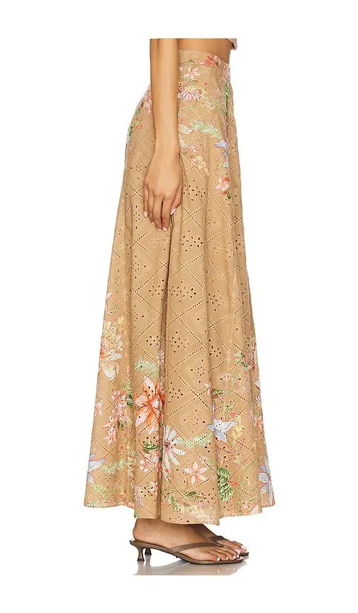 Hemant & Nandita Printed Eyelet Maxi Skirt