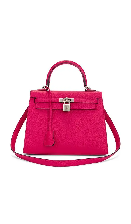 FWRD RENEW Hermes Kelly 25 Sellier Handbag In Epsom Leather - Fuchsia