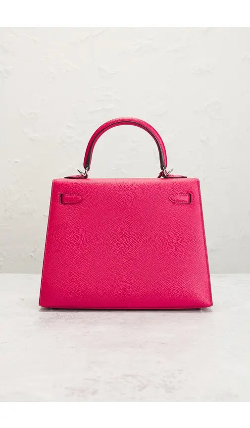 FWRD RENEW Hermes Kelly 25 Sellier Handbag In Epsom Leather - Fuchsia