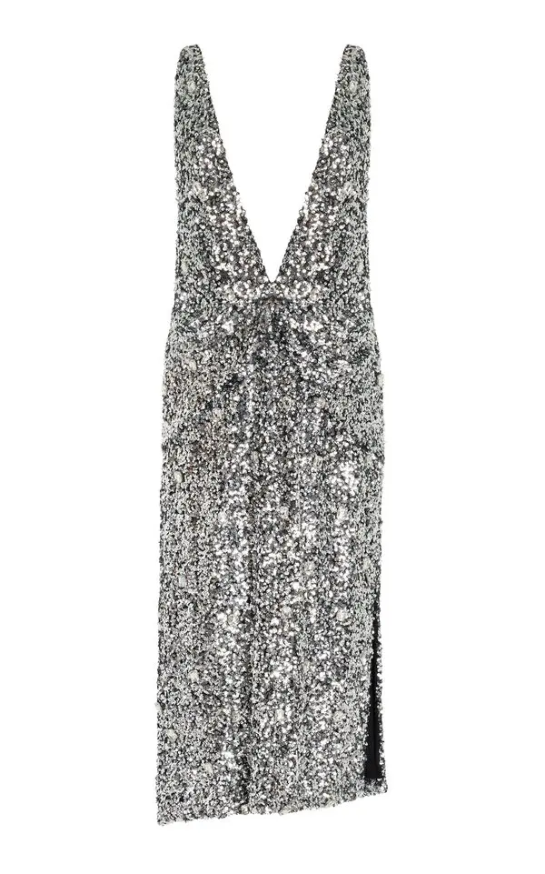 Brandon Maxwell The Santha Sequined Midi Dress