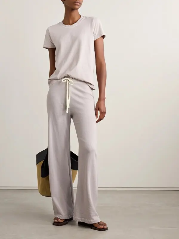 JAMES PERSE Cotton-terry Wide-leg Track Pants