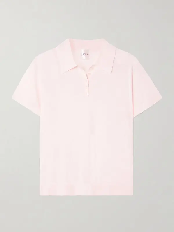 LESET James Merino Wool Polo Shirt - Pink