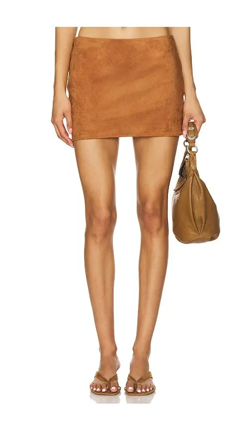 Superdown Faux Suede Mini Skirt - Tan