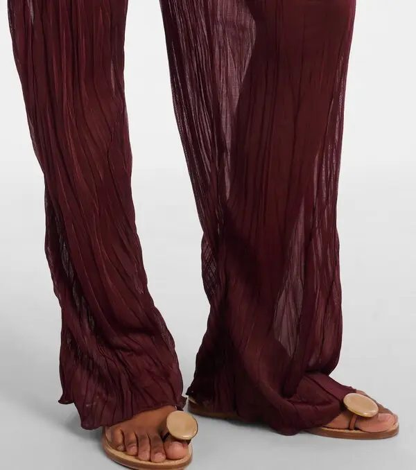 Jade Swim Amaya Sheer Wide-leg Trousers - Red