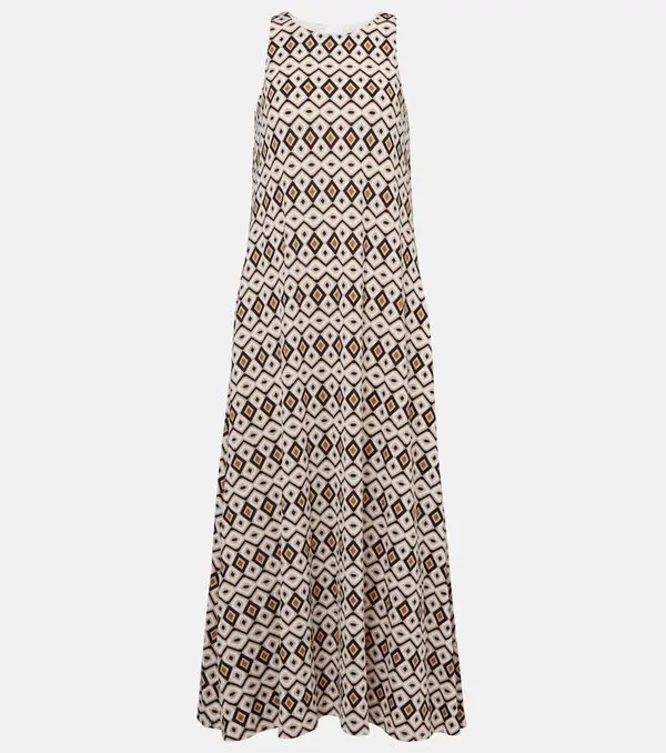 Max Mara Miki Geometric Print Maxi Dress