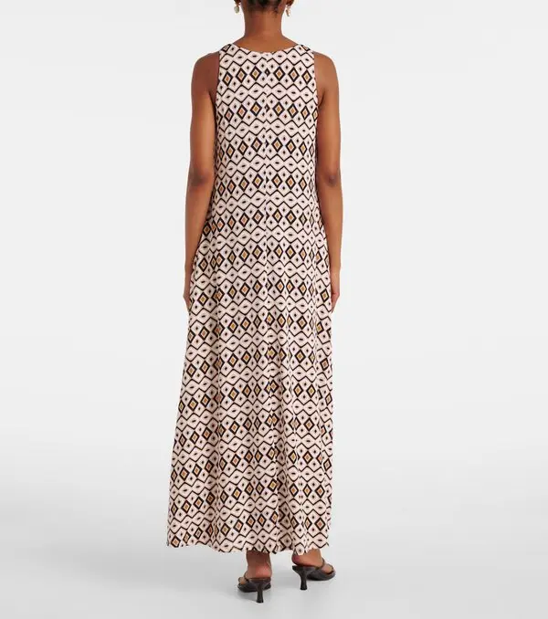 Max Mara Miki Geometric Print Maxi Dress