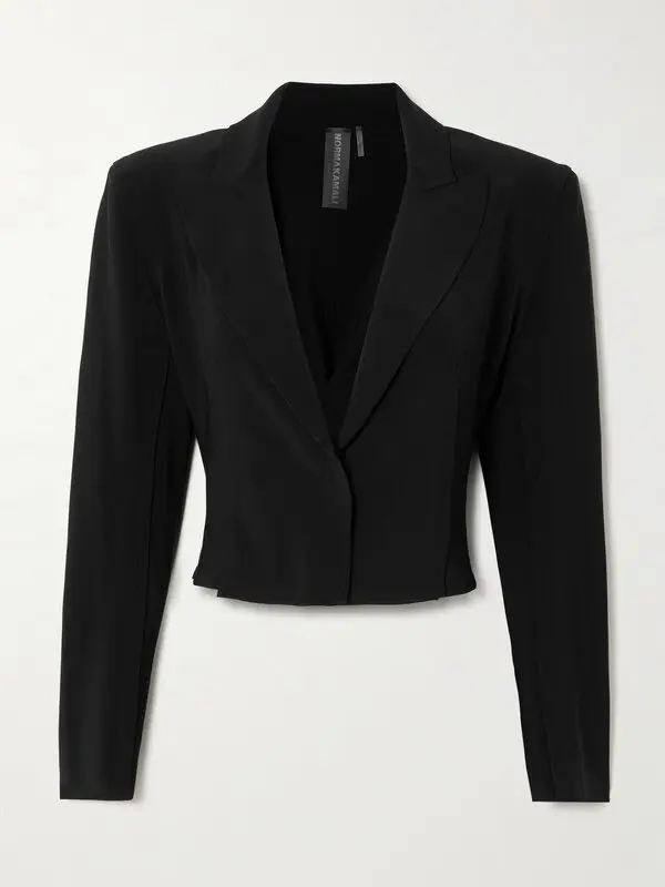 Norma Kamali Cropped Stretch-jersey Blazer