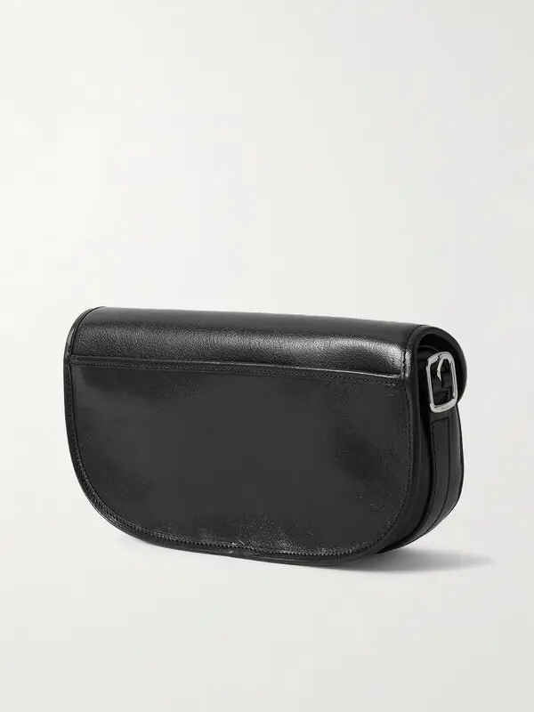 Bally Beckett Glossed Textured-leather Shoulder Bag