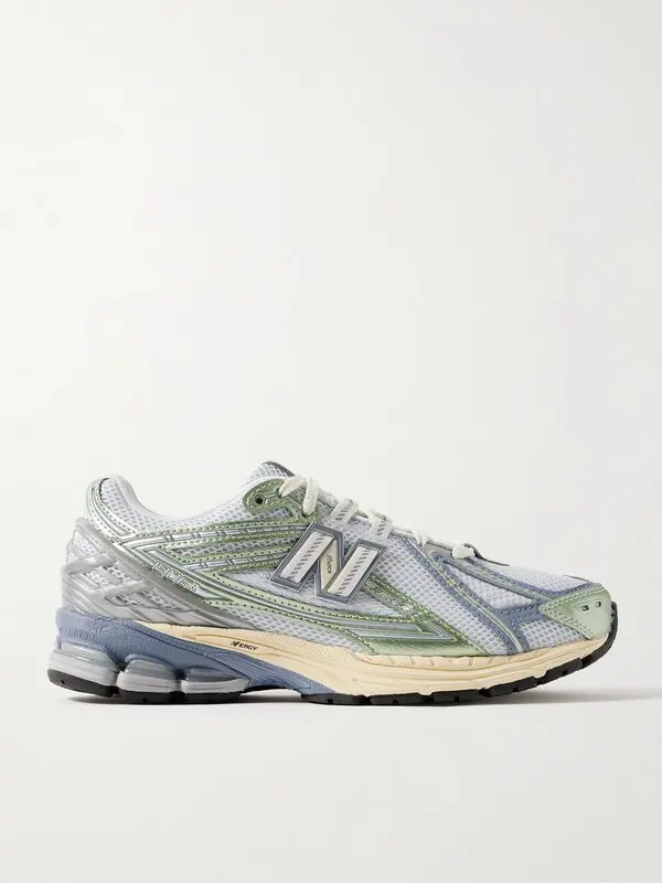 NEW BALANCE 1906r Metallic Leather-trimmed Mesh And Suede Sneakers - Blue