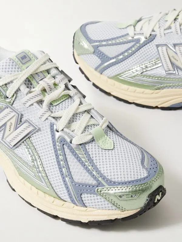 NEW BALANCE 1906r Metallic Leather-trimmed Mesh And Suede Sneakers - Blue