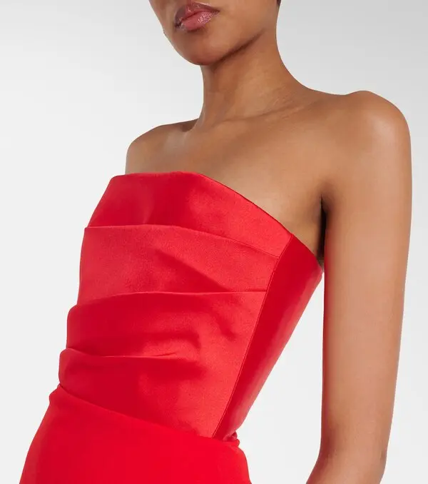 Solace London Afra Satin-trimmed Gown