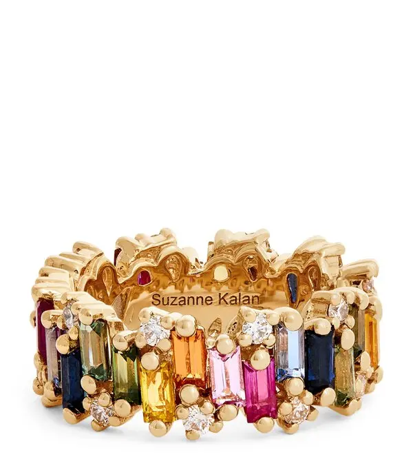 SUZANNE KALAN Yellow Diamond And Sapphire Shimmer Audrey Ring - Gold