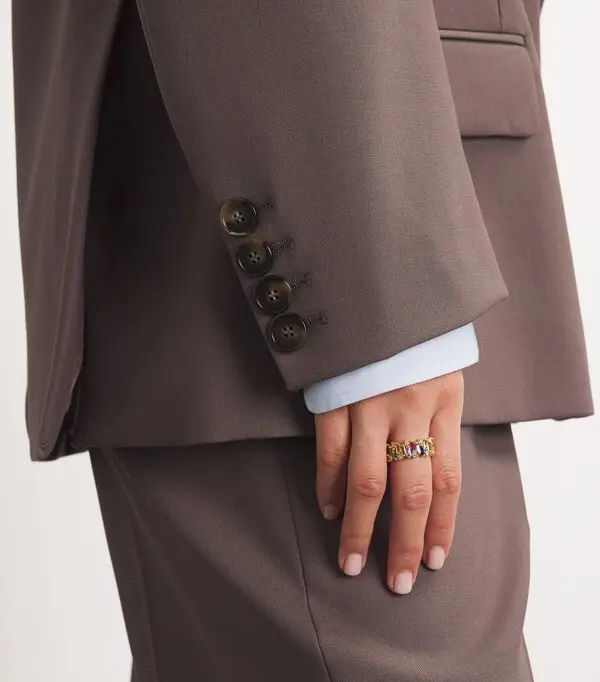 SUZANNE KALAN Yellow Diamond And Sapphire Shimmer Audrey Ring