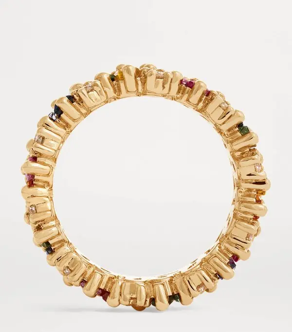 SUZANNE KALAN Yellow Diamond And Sapphire Shimmer Audrey Ring