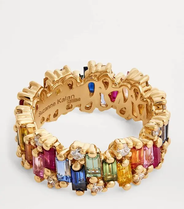 SUZANNE KALAN Yellow Diamond And Sapphire Shimmer Audrey Ring
