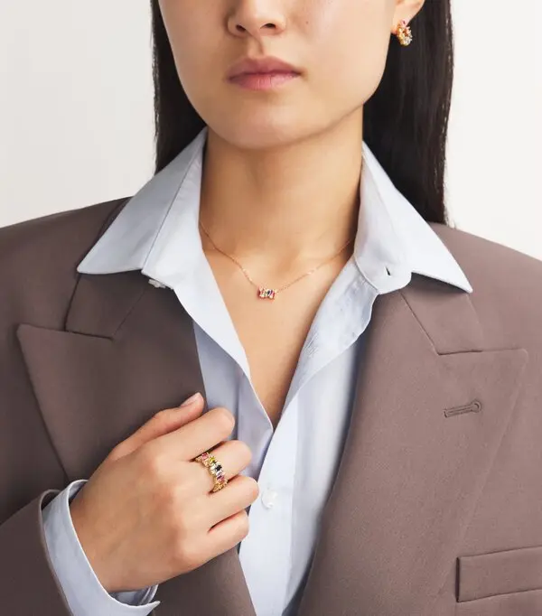 SUZANNE KALAN Yellow Diamond And Sapphire Shimmer Audrey Ring