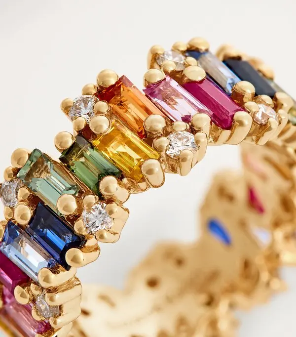 SUZANNE KALAN Yellow Diamond And Sapphire Shimmer Audrey Ring