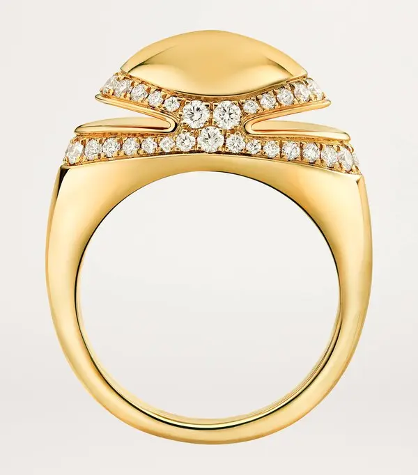 BVLGARI 18 Karat Yellow And Diamond Ring - Gold