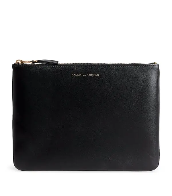 Comme Des Garçons Large Leather Pouch - Black
