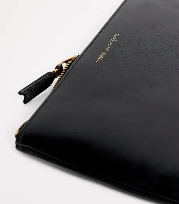 Comme Des Garçons Large Leather Pouch - Black
