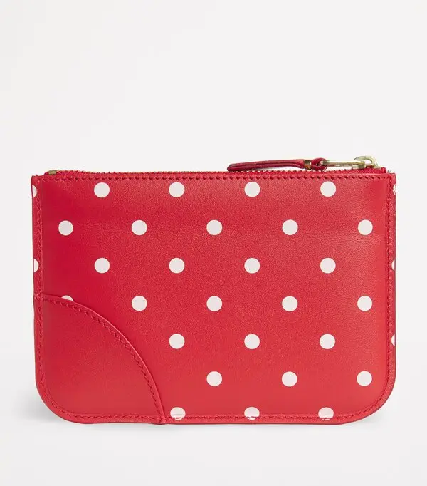 Comme Des Garçons Leather Polka-dot Zipped Pouch