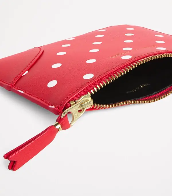 Comme Des Garçons Leather Polka-dot Zipped Pouch