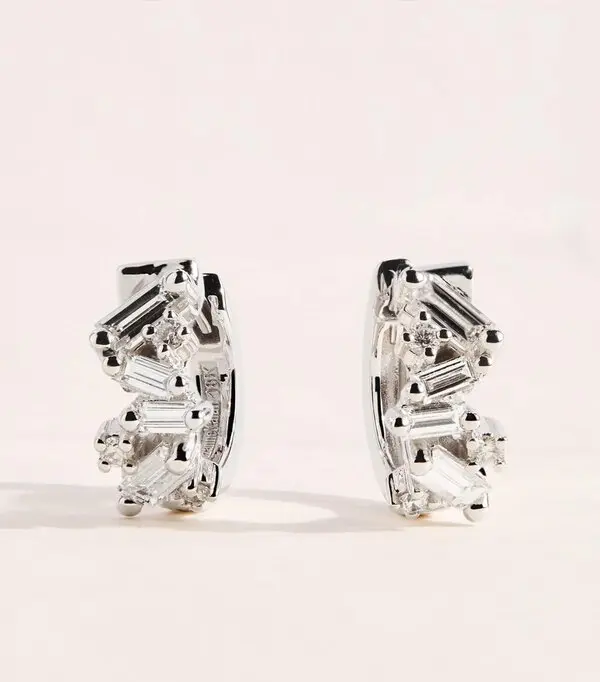SUZANNE KALAN 18kt Gold Diamond Earrings - White