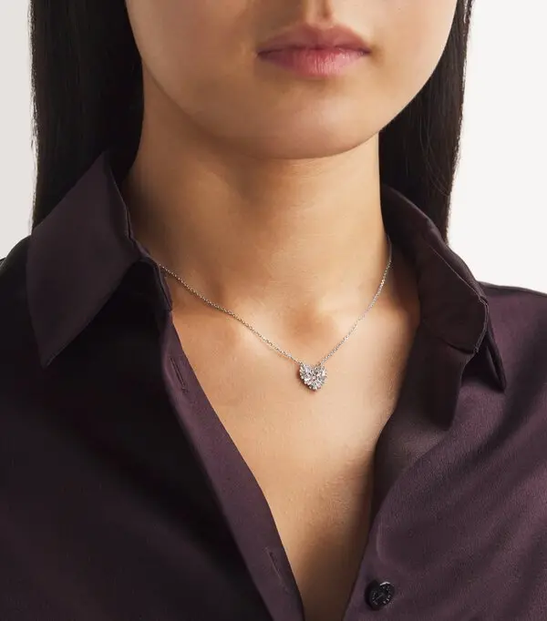 SUZANNE KALAN Gold And Diamond Heart Pendant Necklace