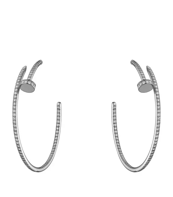 Cartier Juste Un Clou Diamond Hoop Earrings - White