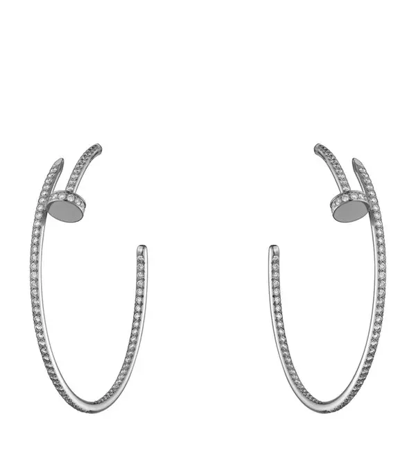 Cartier Juste Un Clou Diamond Hoop Earrings - White