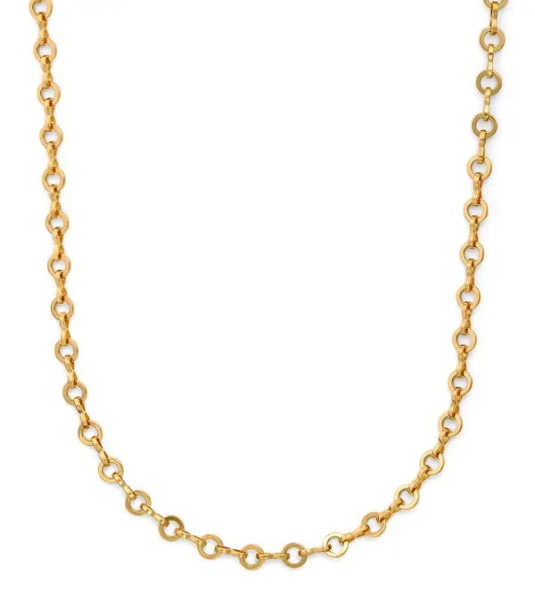 AZLEE 18k Yellow Circle-link Chain Necklace - Gold
