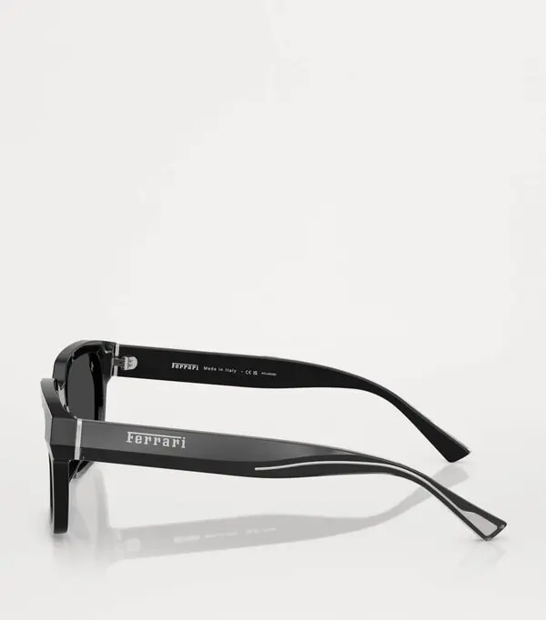FERRARI Acetate Square Polarised Sunglasses - Black