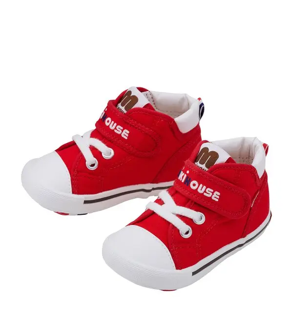 MIKI HOUSE High-top Sneakers With Velcro Fastening - Red