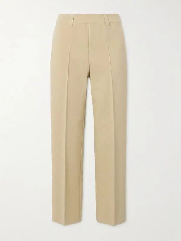 HIGH SPORT Julep Stretch-cotton Straight-leg Trousers - Neutrals