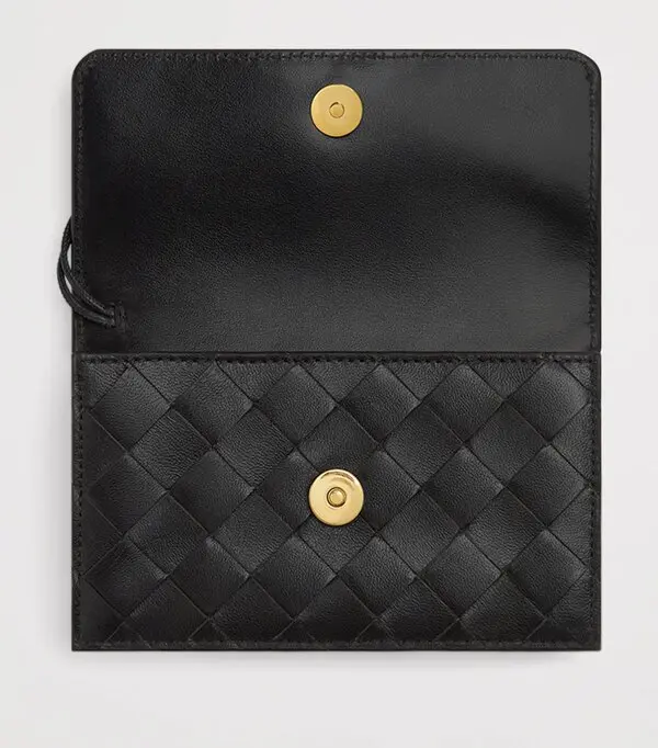 Bottega Veneta Leather Intrecciato Andiamo Card Holder