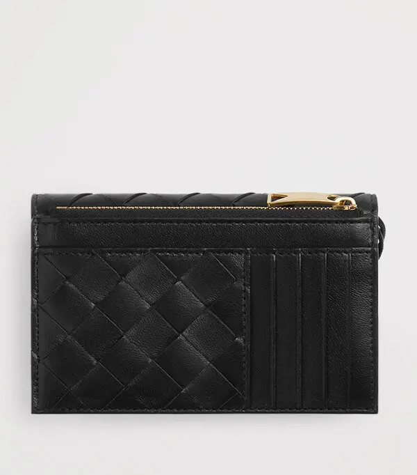 Bottega Veneta Leather Intrecciato Andiamo Card Holder