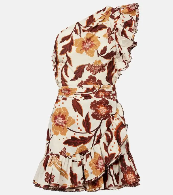Poupette St Barth Corinne Floral Ruffled Minidress - Multicoloured