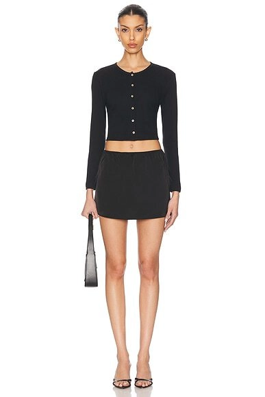 LESET Pointelle Crop Cardigan